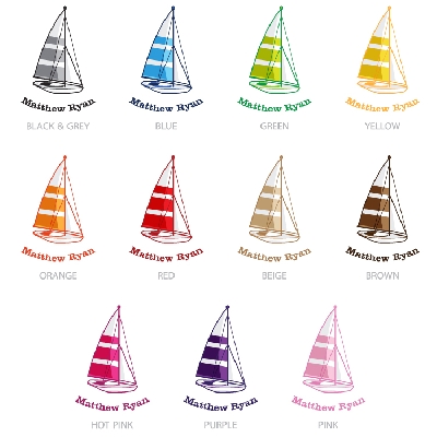 Sailboat - Personalized Monogram - Printed Wall Decals Stickers Graphics