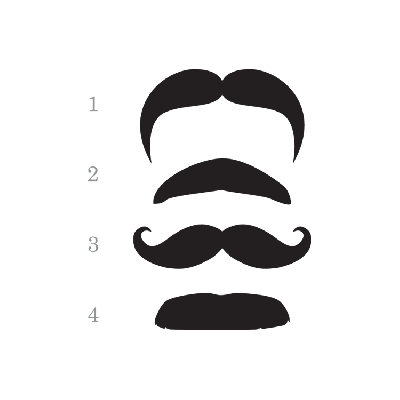 Mini Mustaches - Set of 8 - Wall Decals Stickers Graphics