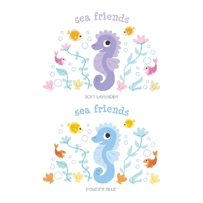 Sea Friends - Personalized Monogram - Printed Wall Decals Graphics Stickers