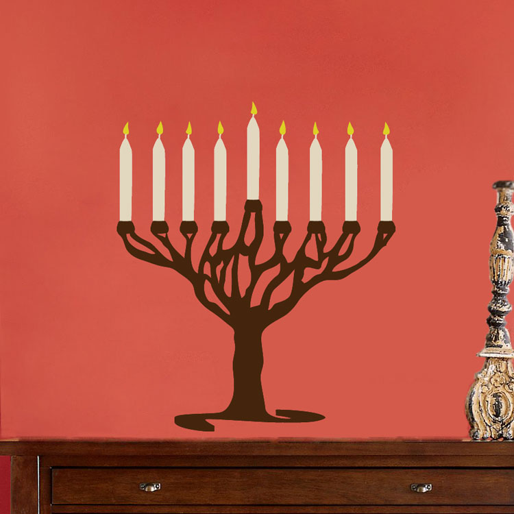 Hanukkah - Menorah Jew Wall Decal Sticker Graphic
